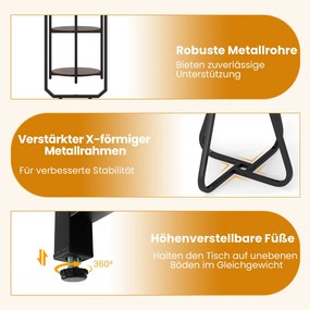 Costway 3 kusová industriální sada jídelního stolu s dřevo-kovovým