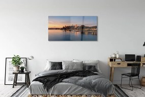 akrylový obraz Krakow Sunset řeky lock 125x50 cm
