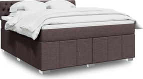 Box spring postel s matrací tmavě hnědá 180x200 cm textil 3289457