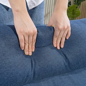 HOMCOM 1místné sklápěcí křeslo – přetvořitelné na lehátko, 5 poloh, nosnost 120 kg, tmavě modré, 70 × 72 × 56 cm