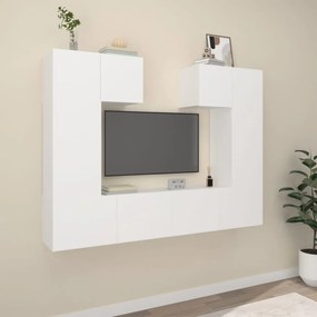6dílný set TV skříněk bílý kompozitní dřevo 3114454