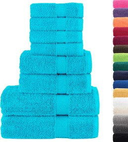 8dílná sada ručníků Premium SOLUND tyrkysová 600 g/m² 137549