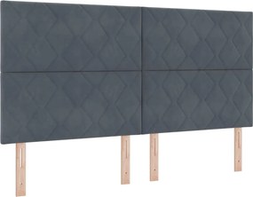 Postel s boxspringem s čelo Tmavě šedá 180 x 200 cm samet 3342075