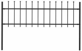 vidaXL Marketos Zahradní plot Woerden s kopím nahoře ocelový 181 x 60 cm černý