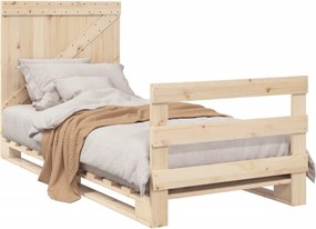 Rám postele s čelem 90 x 200 cm masivní borové dřevo 3281556