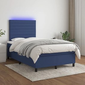 Box spring postel s matrací a LED modrá 120 x 200 cm textil,  3134947