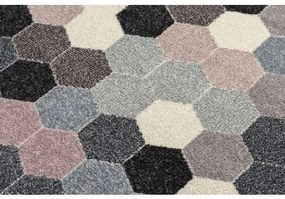 koberec HEOS 78537 šedá / růžový / krémový HEXAGON velikost 160x220 cm | krásné koberce cz