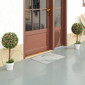 HOMCOM Umělé růže 2ks sada 60 cm, umělá rostlina s růžovými květy, UV ochrana pro vnitřní i venkovní použití