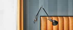 Artemide A005940 + A025150 Tolomeo mini parete halo, designové nástěnné svítidlo s vypínačem, 1x70W E27, černá, max. 111cm