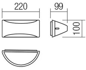 Redo 90191 - LED Venkovní nástěnné svítidlo SCUDO LED/10W/230V 3000K IP54 antr