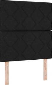 Postel s boxspringem s čelo Černý 200 x 80 cm textil 3340783
