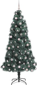 Umělý předsvícený vánoční stromek se sadou koulí Zelená 240 cm 3396192