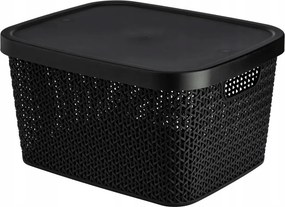 Multifunkční koš s víkem, úložný box s víkem 7l ALTOM - černý