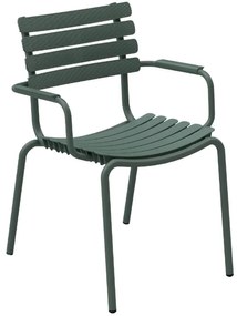 OnaDnes -20% Zelená plastová zahradní židle HOUE ReClips s područkami