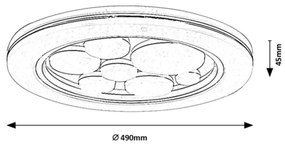 Rabalux 2012 - LED Stropní svítidlo LAGERTHA LED/36W/230V pr. 49 cm