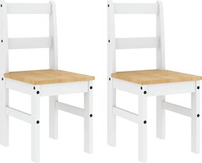Jídelní set ze 4 kusů PANAMA Bílé masivní dřevo borovice 3345178