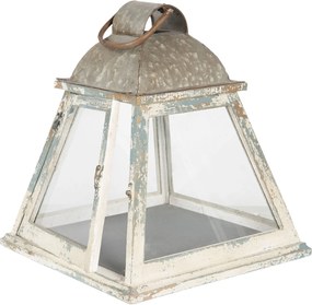 Dřevěná lucerna s patinou Cosette - 33*33*37 cm