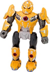 LEAN Toys Robot na šroubování, zbraň, vrtačka, šroubovák, světla, zvuk, žlutý