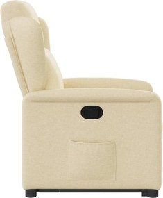 Zvedací polohovací křeslo krémové textil 3303142