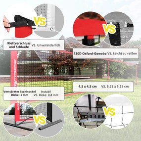 SPORTNOW Přenosná síť na pickleball – Sada 6,7m s nejvyššími standardy, včetně sítě, značkovačů, sběrače míčků a tašky pro venkovní použití