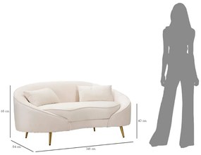 Designová pohovka Yasmeen 148 cm krémová / zlatá