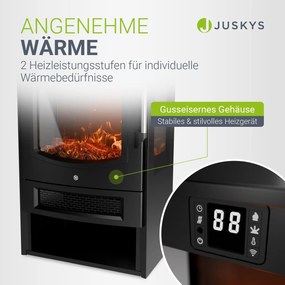Juskys Elektrická krbová kamna 1 800 W s efektem plamene