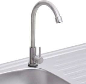 Kempingový dřez jednoduchý s baterií nerezová ocel 151214