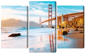 Vícedílný obraz Golden Gate Bridge V San Franciscu Nedostatek Nedostatek Přírodní plátno 60x40