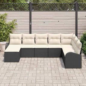 Set pohovek 8 ks Černá a bílá polyratan 3354826