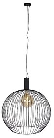 Designová závěsná lampa kulatá černá 70 cm - Wire Dos