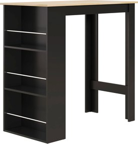 HOMCOM Vysoký Barový Stolek - rozměry 112D x 57Š x 106V cm - 3 police - černý