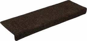 Schodové rohože samolepicí 30 ks 65 x 21 x 4 cm tmavě hnědé s obdélníkovým okrajem 3365697