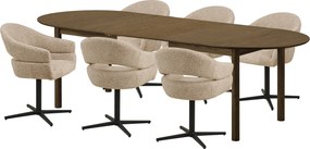 House Nordic Jídelní set BUNDABERG & DOVER 200–300×100 cm 7778033-S