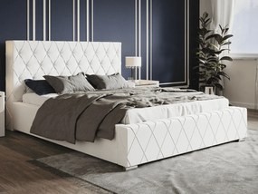 Luxusní čalouněná postel 160x200 cm Emily Barva: Bílá - Madryt 920