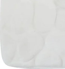 MSV PEBBLES koupelnová předložka 50 x 80 cm bílá / polyester / PU pěna