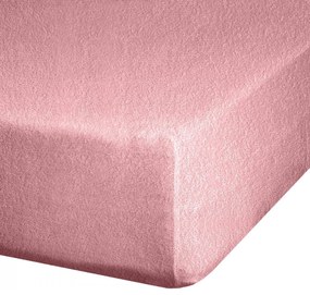 FROTÉ PROSTĚRADLO S GUMIČKOU 200X220 CM, VÝŠKA 20 CM PÚDROVĚ RŮŽOVÁ