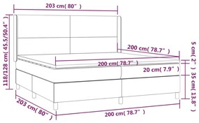 Box spring postel s matrací černá 200x200 cm samet,  3132581