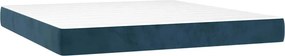 Box spring postel s matrací tmavě modrá 160x200 cm samet 3144343