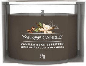 Yankee Candle –  votivní svíčka ve skle Vanilla Bean Espresso (Espresso s vanilkovým luskem), 37 g