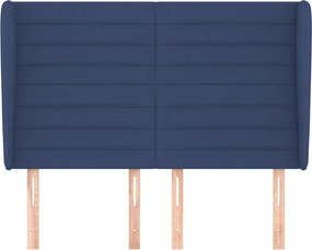 Čelo postele typu ušák modré 147x23x118/128 cm textil 3118100