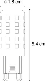 Sada 5 čirých LED žárovek G9 2W 370 lm 3000K