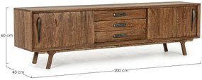 BIZZOTTO TV stolek SHERMAN s posuvnými dvířky 60x200 cm 0746836