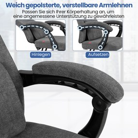Costway Ergonomická kancelářská židle s výsuvnou opěrkou nohou a nastavitelným