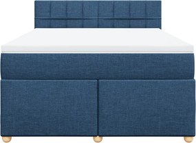 Box spring postel s matrací modrá 140x200 cm textil 3286709