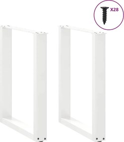vidaXL Nohy k jídelnímu stolu ve tvaru U, 2 ks, ocel, 70 x (72-73) cm, ocel [4013185] Barva: Bílá