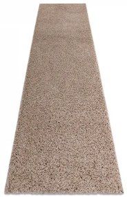 Koberec Běhoun jednobarevný SOFFI shaggy 5cm béžový Rozměr: 60x200 cm