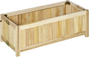 Skládací dřevěný truhlík Outsunny se 4 nohama pro pěstování zeleniny a květin na venkovním terase, balkoně, rozměry 70x30x25 cm | Aosom