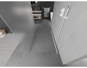 Mexen Kioto, průchozí sprchová zástěna 120 x 200 cm, 8mm sklo námraza, 2x bílá stabilizační rozpěra, 800-120-002-20-30