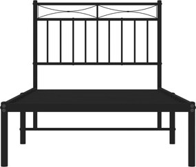 vidaXL Kovový rám postele s čelem 90 x 190 cm [373683] Barva: Černá