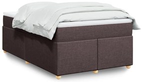 Box spring postel s matrací tmavě hnědá 120x190 cm textil